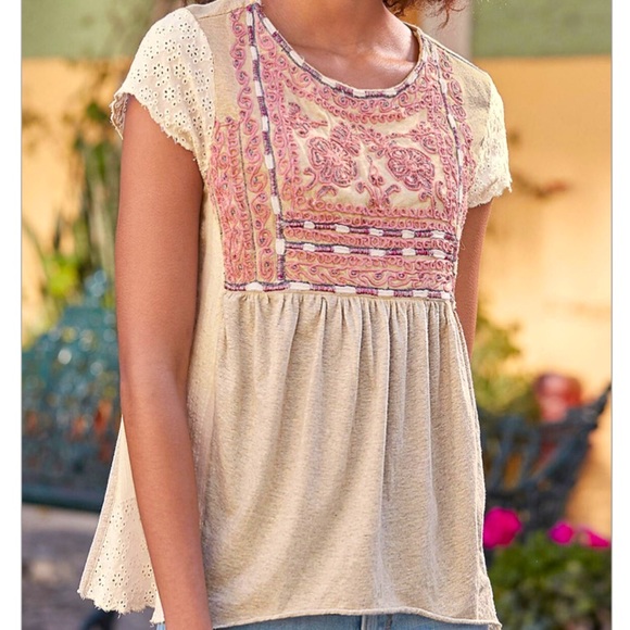 Sundance | Tops | Sundance Embroidered Charlayne Smock Short Sleeve ...
